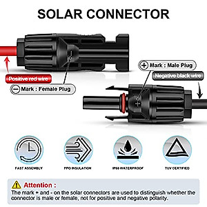 iGreely Solar Panel to 8mm Adapter Cable DC 8mm Connector with DC 5.5x2.5mm Converter for Portable Backup Power Station GZ Yeti Jackery Solar Generator 14AWG 6ft
