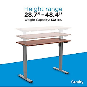 Comfty Home/Office Height Adjustable Table, 28.7” to 48.4”, Brown