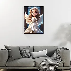 Xujinsongg 5D Diamond Painting Kit, Digital Painting Kit - DIY Cartoon Theme Full Rhinestone Art Picture, Craft Supplies for and Adults, Perfect Home Wall Decor Gift - 12 * 16 in (Holy Angels)