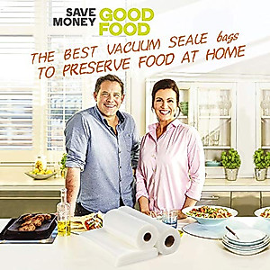 Geniusidea 11" x 50' 2 Rolls Vacuum Sealer Bags for Food Saver (100ft) Seal a Meal Commercial Grade Bags BPA Free Heavy Duty Great for Vac Storage Meal Prep or Sous Vide, White