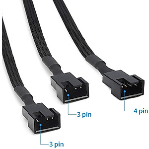 Aypzuke 3 Pack Computer PC PWM Fan Splitter Cable 1 to 3 (4 Pin+3 Pin)