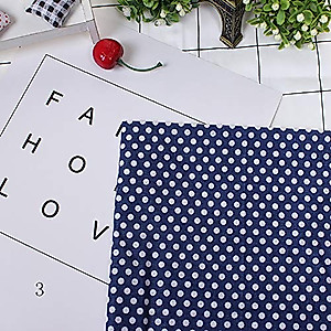 liuqingwind Quilting Fabric 7Pcs 25x25cm Floral Patchwork Cotton Fabric Plain Cloth for DIY Sewing Quilting Navy Blue