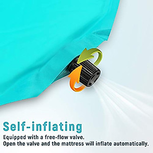 Minnebaby Hexagon Playpen Mat Compatible with Graco Traveler Playard & Regalo Play Yard, Self Inflating Playard Pad, Comfortable and Portable Playmat with Carrying Bag - Blue