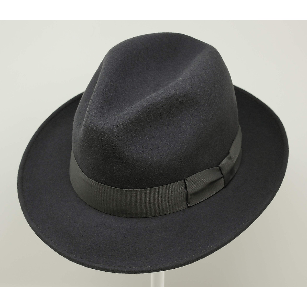 Swift - Fedora - Lightweight - 100% Wool Felt - Crushable for Travel - Water Resistant - Snap Brim - Dark Grey 58cm