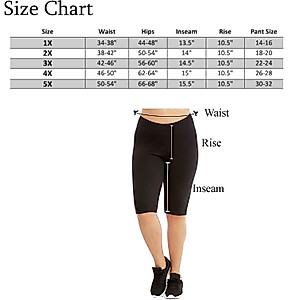 Popular Womens Bike Shorts Plus Size - Cotton Biker Shorts. Bermuda Long Shorts for Women. Gym, Workout, Yoga Black 2X