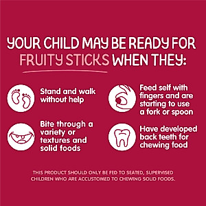 HAPPYTOT Organics Fruity Sticks, Oat & Fruit Filled Grain Sticks, Strawberry, Organic Toddler Snack, 2.5 Ounce Bag (Pack of 6)