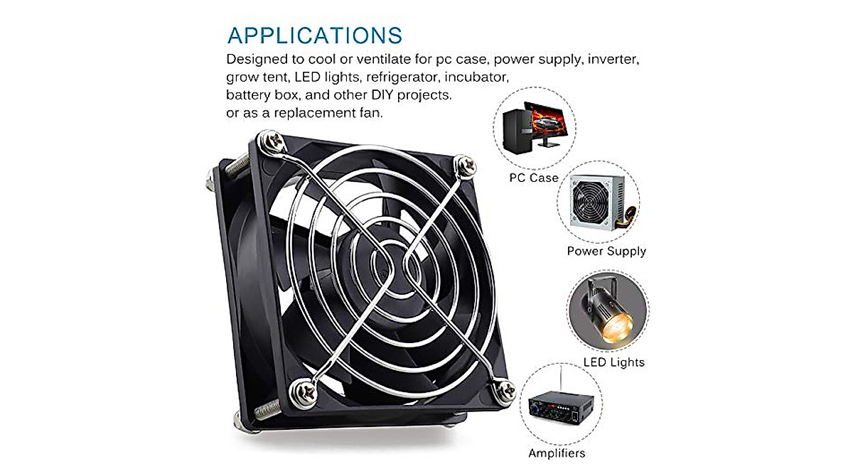 GDSTIME 12V DC Cooling Fan - 80mm x 80mm x 25mm