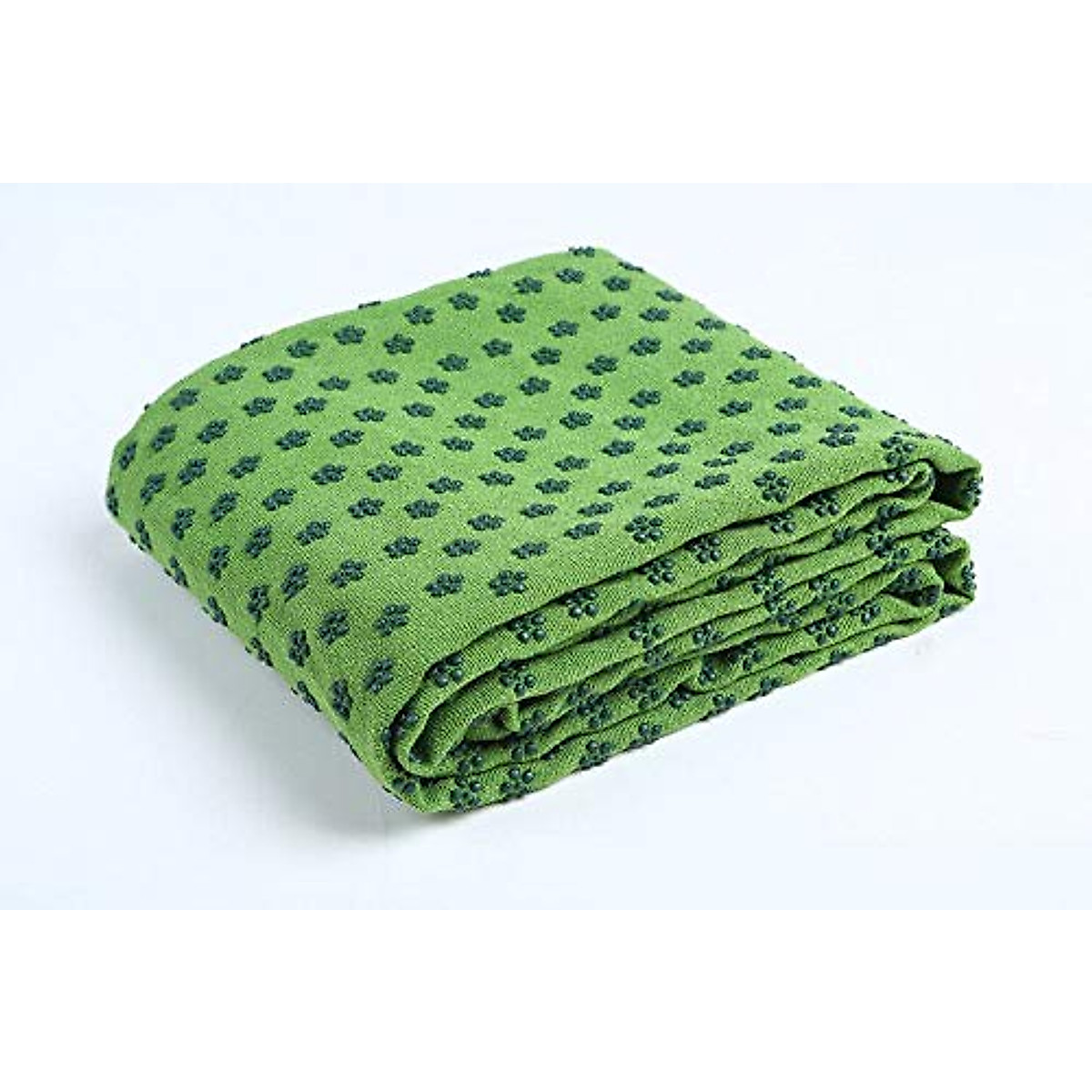 IntoBetterLife IBL-Yoga Towel, Hot Yoga Mat Towel - Sweat Absorbing Non-Slip for Hot Yoga, Pilates and Workout, 24x72 inches with Grip Dots (Green)