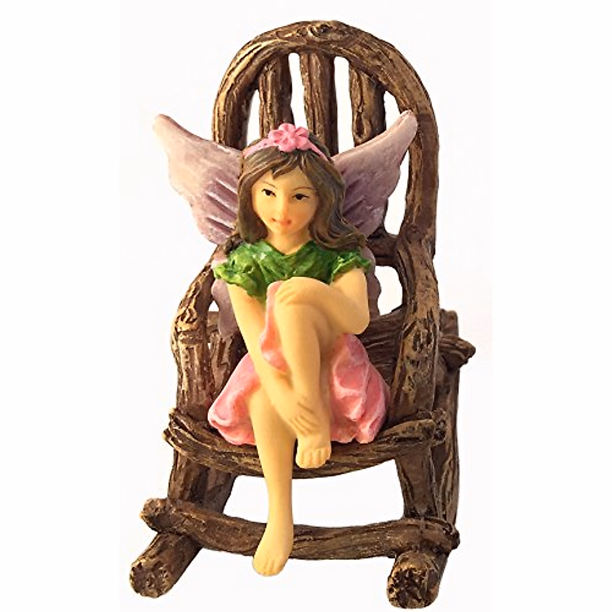 GlitZGlam Emma The Sitting Garden Fairy – a Miniature Fairy Statue for Your Fairy Garden
