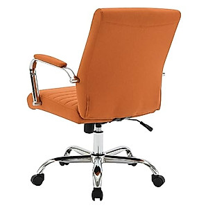 OSP Home Furnishings Adjustable Mid-Back Home Office Chair, Orange
