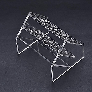 uxcell Slant Rack Acrylic Test Tube Holder 15 Wells for 10ml/15ml Centrifuge Tubes Clear