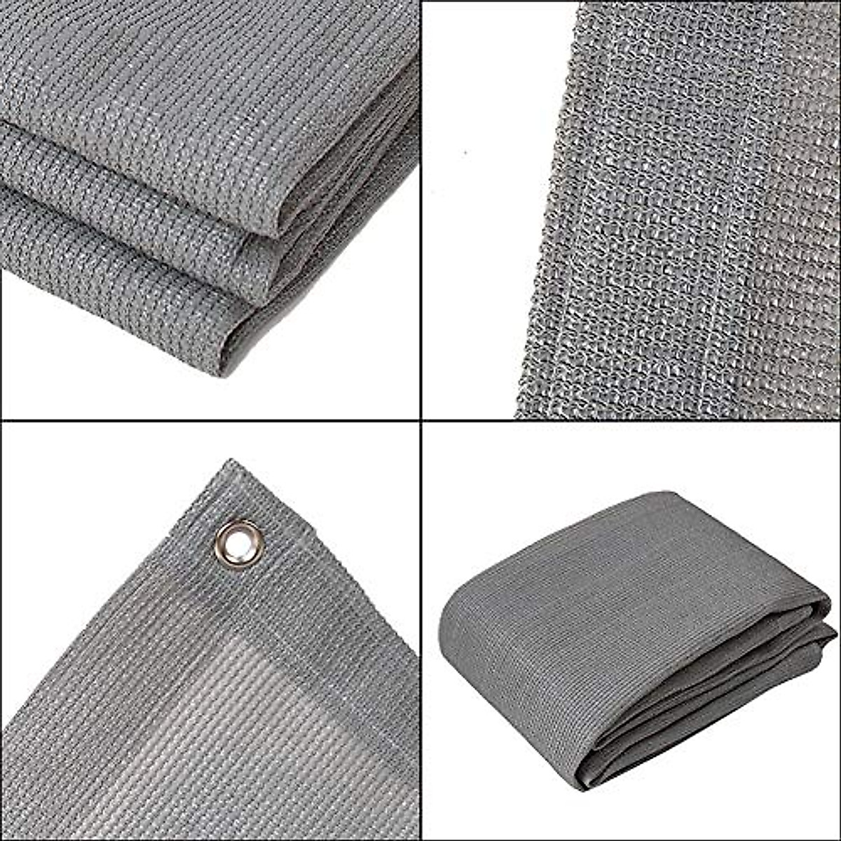 LIANGJUN Shading Sunshade Net, Fence Privacy Screen Windscreen Encryption Thicken Partition Balcony Deck Backyard Outdoor, with Bindings Grommets (Color : Gray, Size : 1.2x3m)