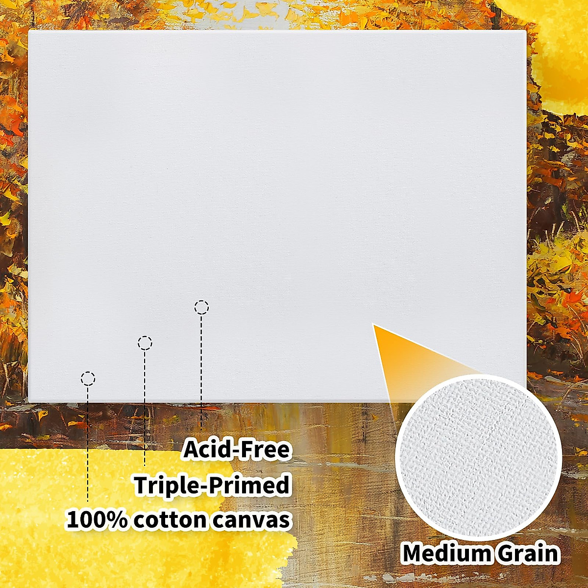 Thenshop Stretched Canvas for Painting 10 oz Triple Primed 100% Cotton White Blank Canvas Bulk Art Canvases for Painting Acrylics Pouring Oil Paint Party Supplies(80 Pieces,8 x 10 Inch)