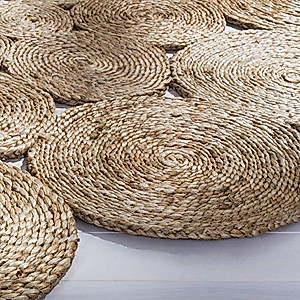 SAFAVIEH Natural Fiber Round Collection 3' Round Natural NF363A Handmade Boho Charm Farmhouse Jute Area Rug