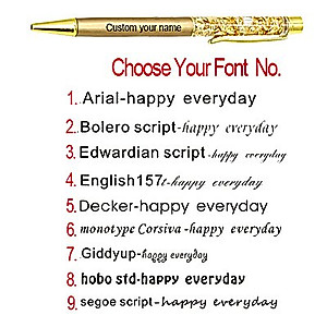 Personalized/Engraved Mechanical Ballpoint Pen,Golden 24K Gold Foil Ball Pen With gift box, Fast Engraving