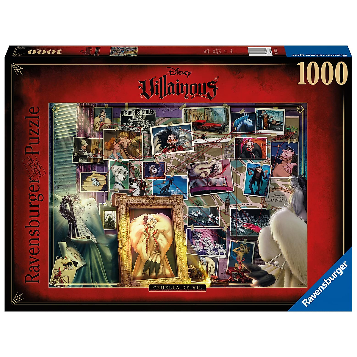 Ravensburger Disney Villainous: Cruella de Vil - 1000 Piece Jigsaw Puzzle for Kids and Adults | Unique Pieces with Softclick Technology | Vibrant, Glare-Free Design | Ideal for Ages 14+