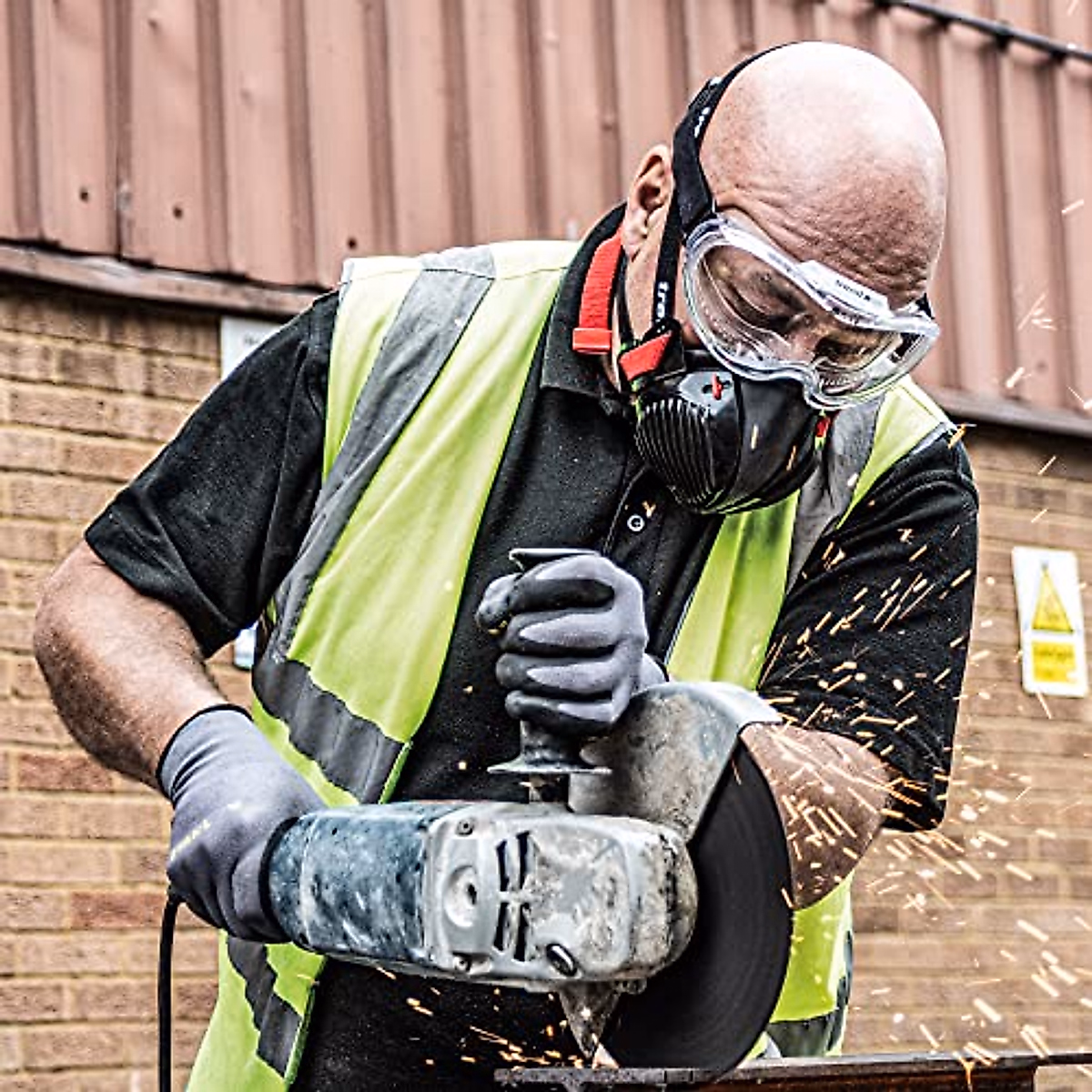 Trend Air Stealth Dust Mask, Half Mask with Replaceable Twin HEPAC Filters for Woodworking, Building & Construction Work, Medium/Large, STEALTH/ML