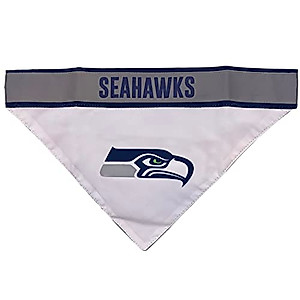 Pets First NFL Seattle Seahawks TIE Bandana, Large/X-Large. Dog Football Reflective Bandana Scarf Bib for Pet, Cat, or Dog. The Ultimate Game-Day, Party Bandana