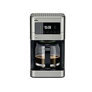 Braun Brew Sense 12 Cup Touch Screen Drip Coffee Maker Machine with Brew Strength Options, 2 Hour Shut Off and 24 Hour Timer, Stainless Steel