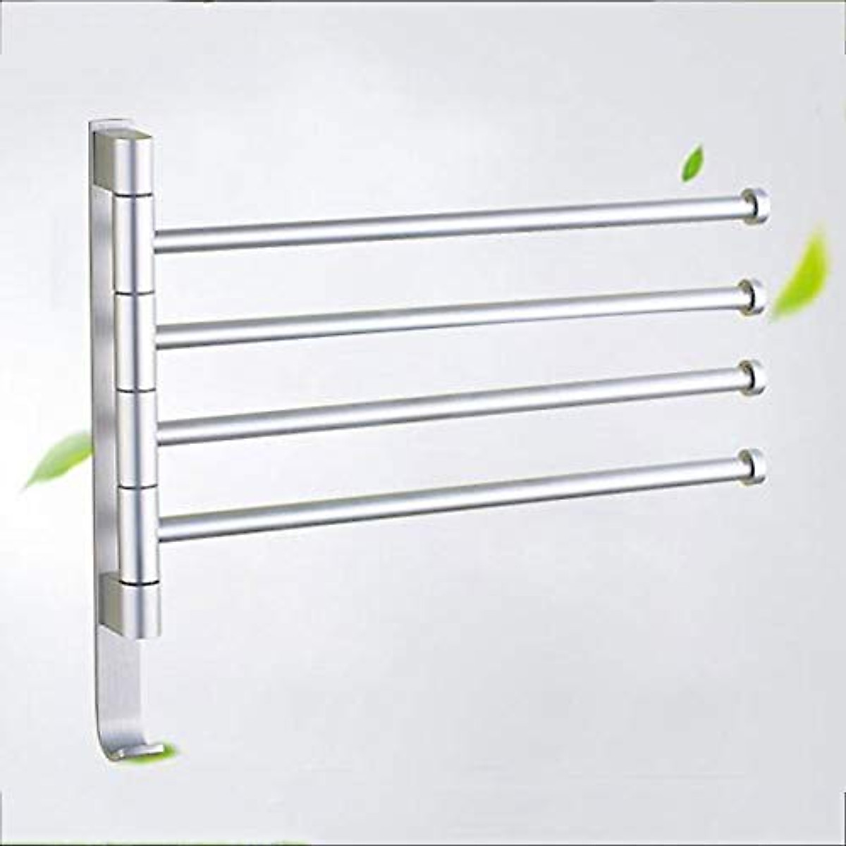 GLOYER Shower Organiser Towel Bar Rotating Towel Rack Free Punching Hanging Rod Hand Towel Rack Bathroom Cool to Dry Towel Shelf