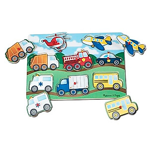 Melissa & Doug Vehicles Wooden Peg Puzzle (8 pcs)
