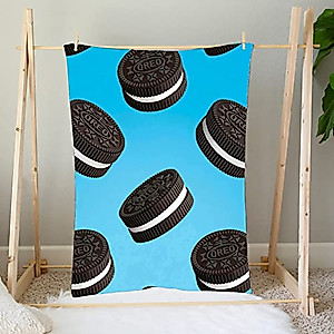 Lokapala Multi-Styles Funny Food Oreo Cookies Dessert Flannel Soft Blanket Bed Throw Fit Bed,Sofa, Lap - Warm Cozy Quilt All Season(S 50X40 Inch for Kid)