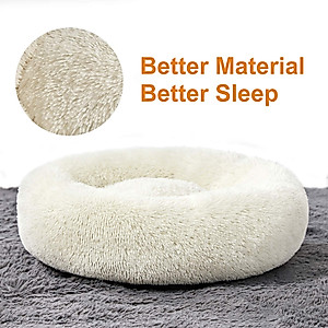 Washable Dog Round Bed Large, Donut Dog Bed Large Dog, Comfy Dog Calming Cuddler Bed
