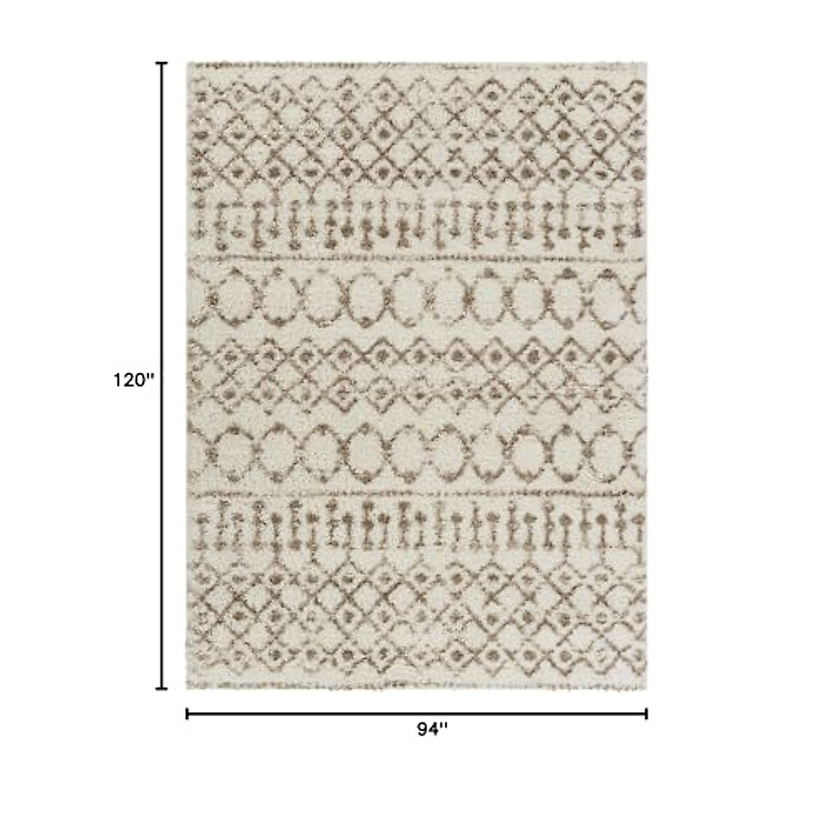 Livabliss Anita Bohemian Shag Area Rug,7'10" x 10',Beige