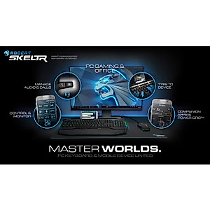 ROCCAT Skeltr - Smart Communication RGB Gaming Keyboard with Universal Device Docking Slot, Black