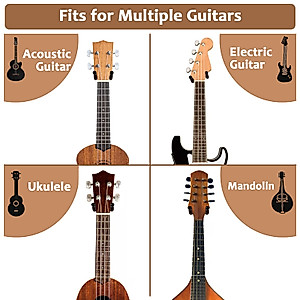 SNIGJAT Guitar Wall Mount, Hardwood Guitar Wall Hanger, 2 Pack Guitar Hanger, V-Shaped Guitar Holder Wall Mount, Guitar Accessories for Acoustic Electric Guitar Bass, Gift for Guitar Player