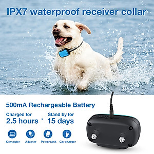 MASBRILL Electric Fence for Dogs, 2023 Upgraded Underground Above Ground Electric Dog Fence Pet Containment System with Waterproof Rechargeable Training Collar, Tone/Shock Correction