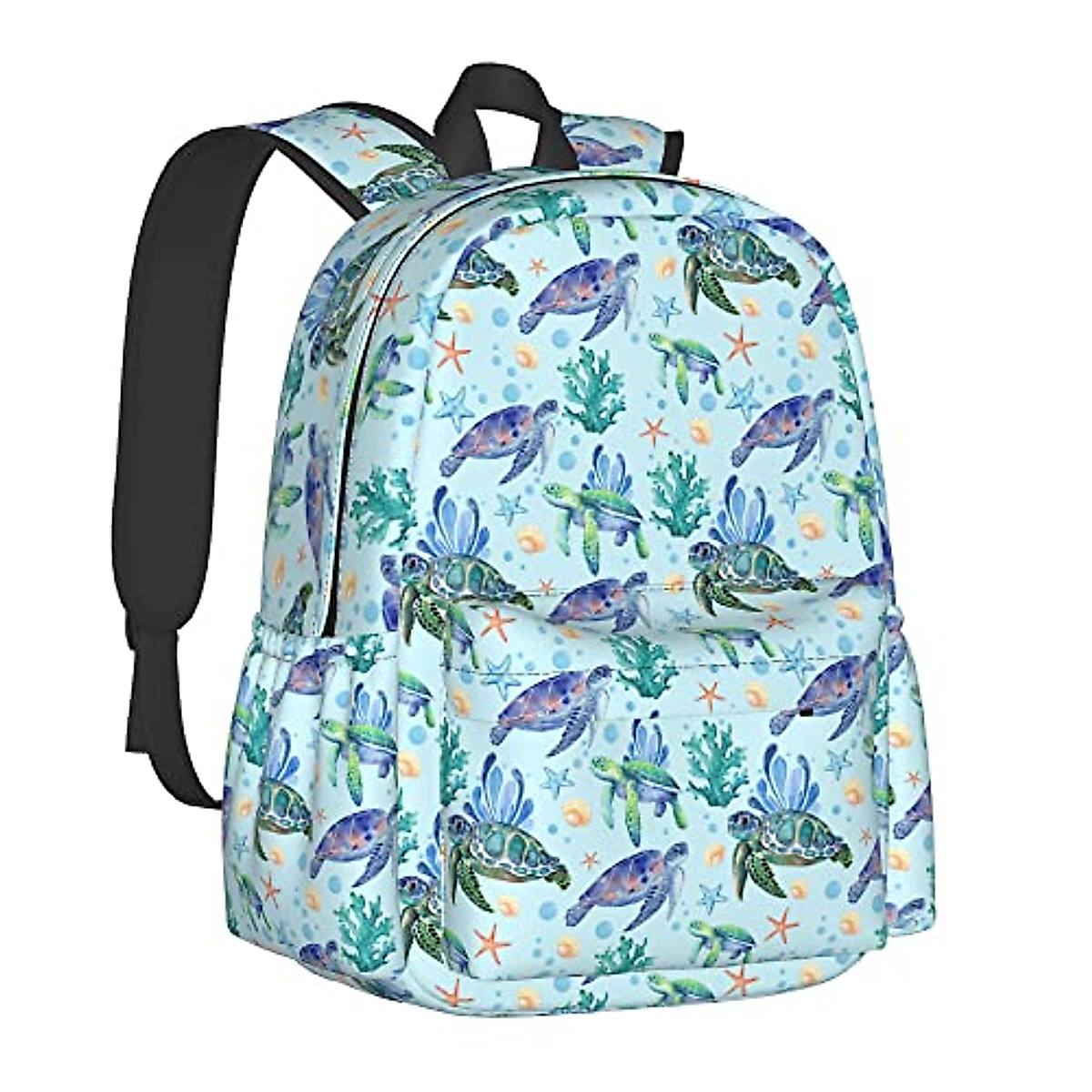 Nmbvcxz Sea Turtle Backpack for Women 17 inch Travel Casual Laptop Backpack Lightweight Waterproof Durable Hiking Daypack