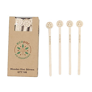 Wooden Coffee Stirrer Sticks Disposable Environmentally Friendly Biodegradable Cafe Grade Beverage Stir Sticks for 7 InchCoffee Milk Cocktail Tea (100PCS)