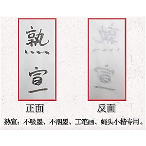 MEGREZ Chinese Japanese Calligraphy Xuan Paper, Rice Paper Sumi Calligraphy Paper for Calligraphy Brush Ink Writing, Painting without Grids 100 Sheets/Bag,13.4 x 54.3 inch, Shu (Ripe) Xuan