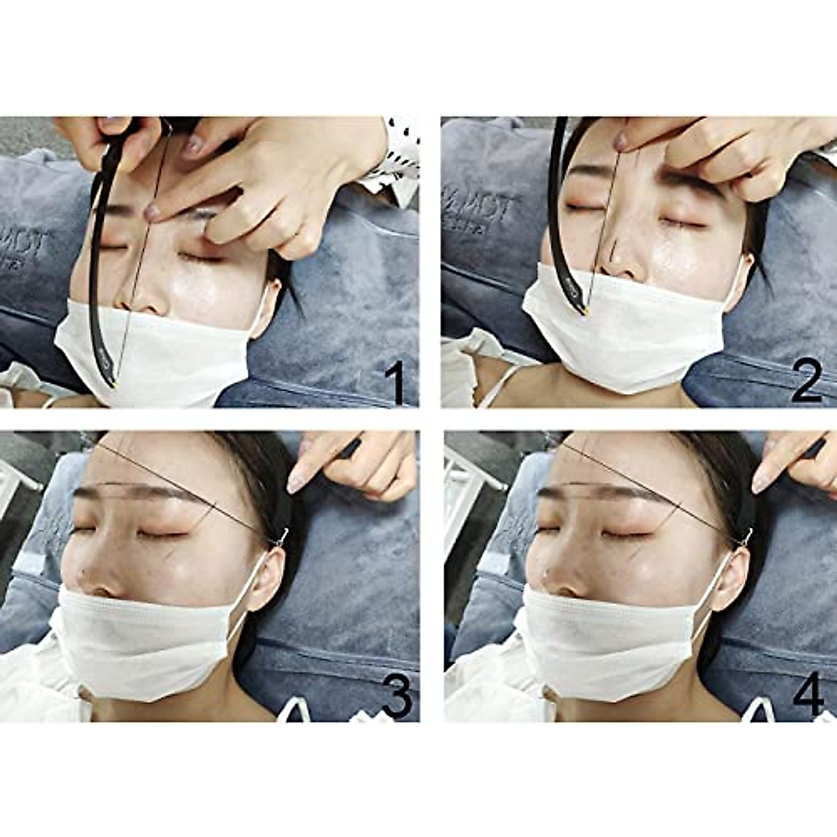 Eyebrow Mapping String Eyebrow Mapper with Strings Design Eyebrow Threading Line Marker Ruler Painting Line Bow Arrow Ruler Semi Permanent Bow and Arrow Line Ruler Measuring Tool (Black)