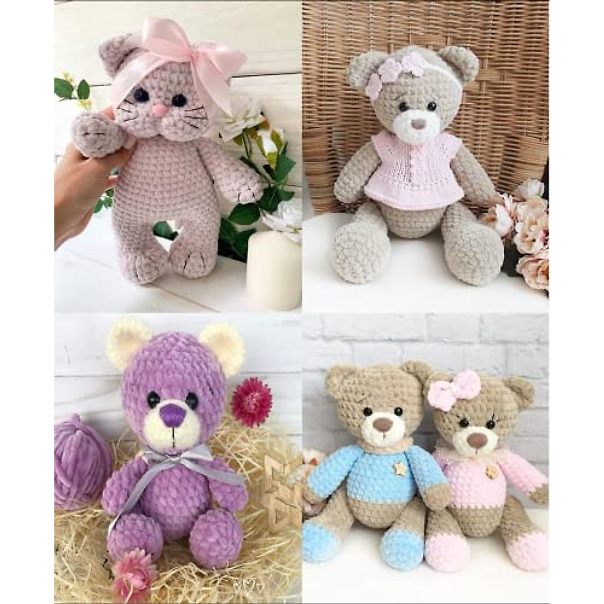 Troyarn Velvet Chenille Baby Blanket Yarn Amigurumi Yarn for Crocheting and Knitting Super Bulky 100 gr (132 yds) (10119 - Brown)