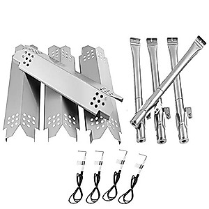 BBQration Stainless Steel Replacement Kit for 4-Burner Nexgrill 720-0830H, 720-0888, 720-0894F, Replacement Parts for Home Depot Nexgrill 720-0830H, Burner Tubes, Heat Shield Tent and Igniters Kit