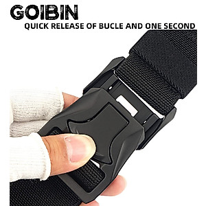 2 Pack-Metal Buckle Quick Release Outdoor Tactical Belt for Men Stretch Nylon Web Belt for Hunting Camping (BLACK+GREY)