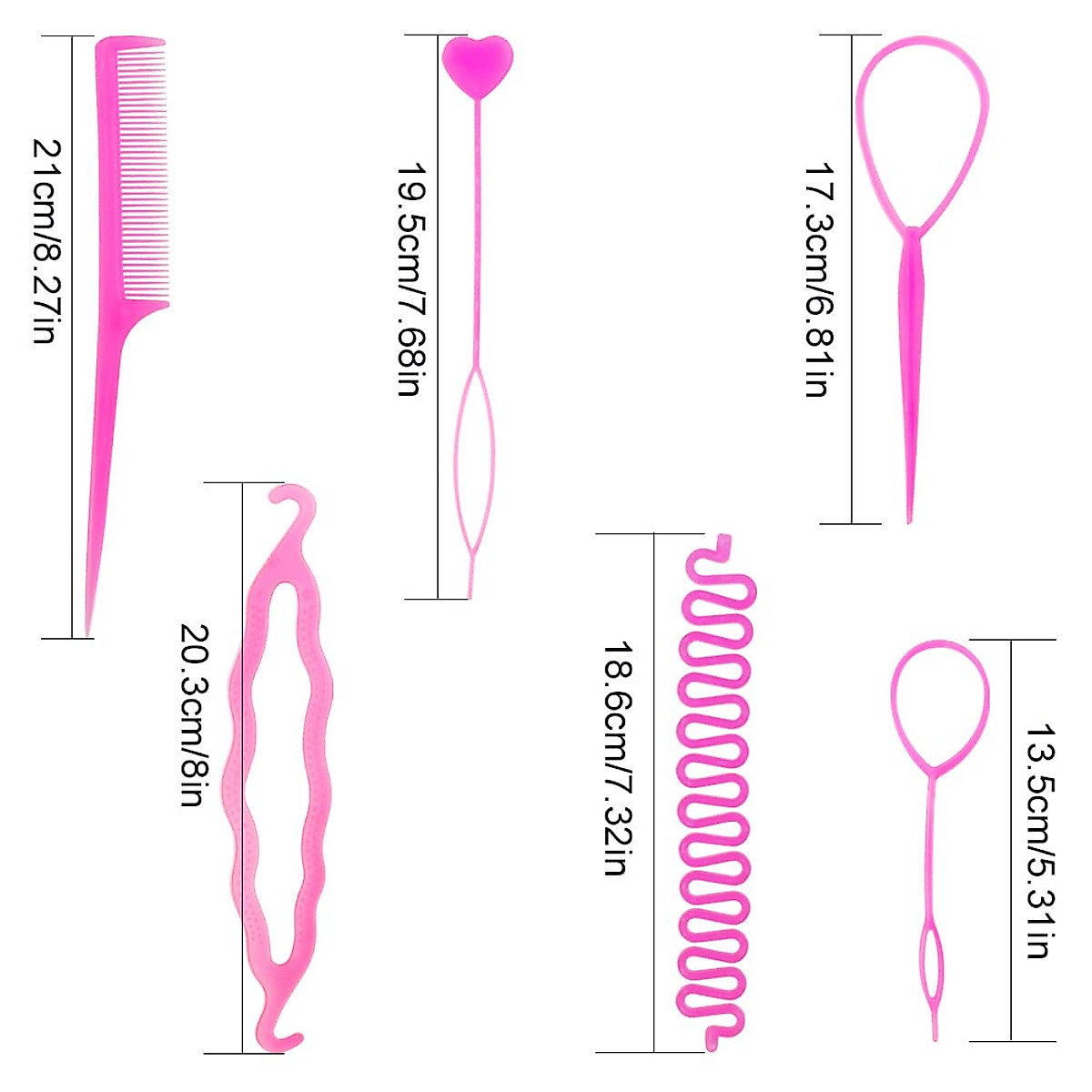 TCOTBE 2 Sets Topsy Tail Hair Accessories - DIY Braiding Tool Kit for Girls and Women, Updos, Ponytails, and French Braids