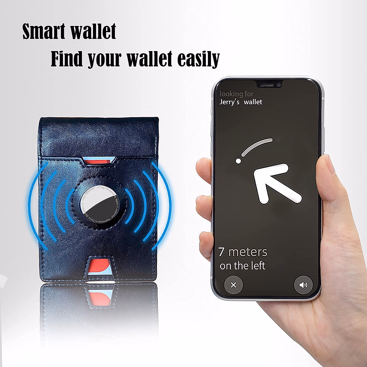 Bifold AirTag Wallets with RFID Blocking, Slim Front Pocket with Built-in Case Holder for Airtag (Airtag is not included)