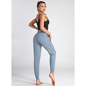 Dragon Fit Joggers for Women with Pockets,High Waist Workout Yoga Tapered Sweatpants Women's Lounge Pants (X-Large, Joggers78-Demin Blue)