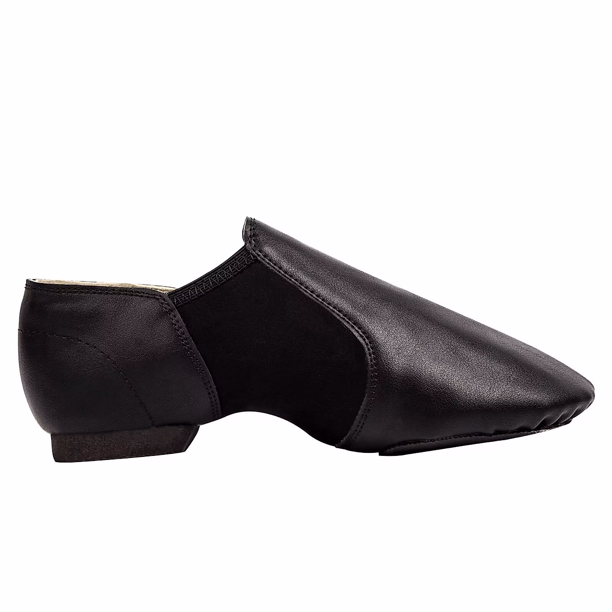 Asyusyu 100% Cowhide Leather Jazz Shoes for Girls,Pointed Toe Soft Leather Dance Slippers for Little Kid-10,Black