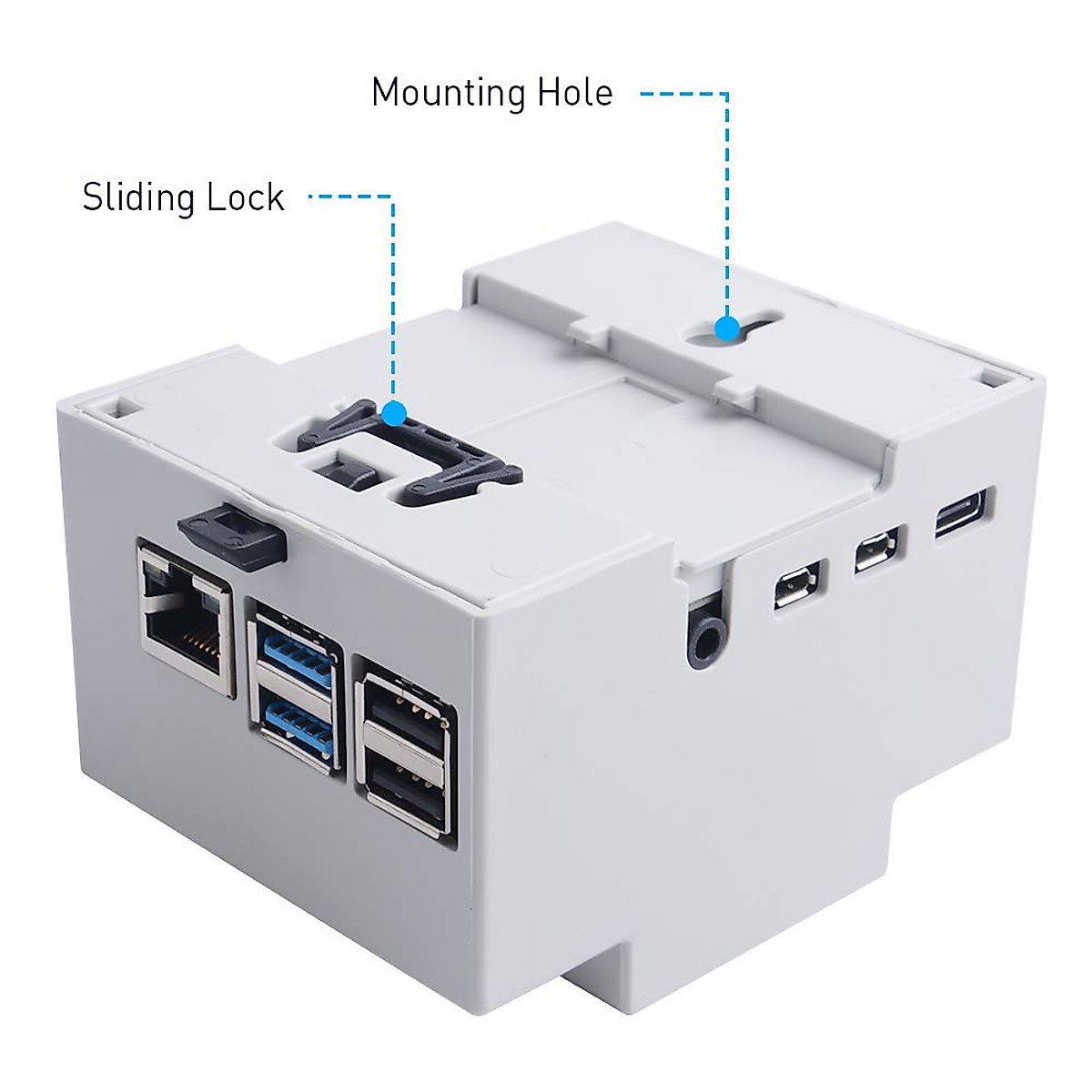 GeeekPi Case for Raspberry Pi 4, DIN Rail Case with Fan for Raspberry Pi 4, Modular Box for Electrical Panels, Pi 4 Heatsinks for Raspberry Pi 4 Model B