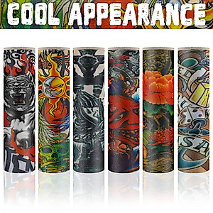 12 Pieces Tattoo Arm Sleeves for Kids Temporary Kids Tattoo Sleeve UV Sun Protection Kids Arm Sleeves (Rich Pattern)