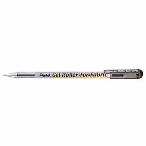 Pentel Gel Roller Pen/Fabric, Bold Point, 1.0mm, Smudge Free, Black (PENBN15A)