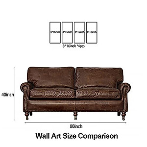 FULL HOUSE Canvas Wall Art 4 Seasons Colorful Trees Framed Canvas Prints Aesthetic Wall Paintings for Living Room Bedroom Office Home Decor, 4 Panels