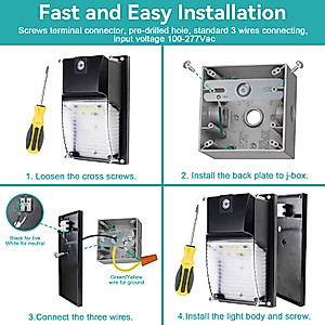 HiBay 12 Pack Dusk-to-Dawn LED Wall Pack Lights Outdoor, Bright 18W 1980LM 5000K Replace 60-100W HPS/HID, IP65 Waterproof Outside Security Lighting with Photocell Sensor