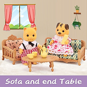 Dollhouse Furniture Set for Kids Toys Miniature Doll House Accessories Pretend Play Toys for Boys Girls & Toddlers Age 3+ with Living Room, Sofa, TV...