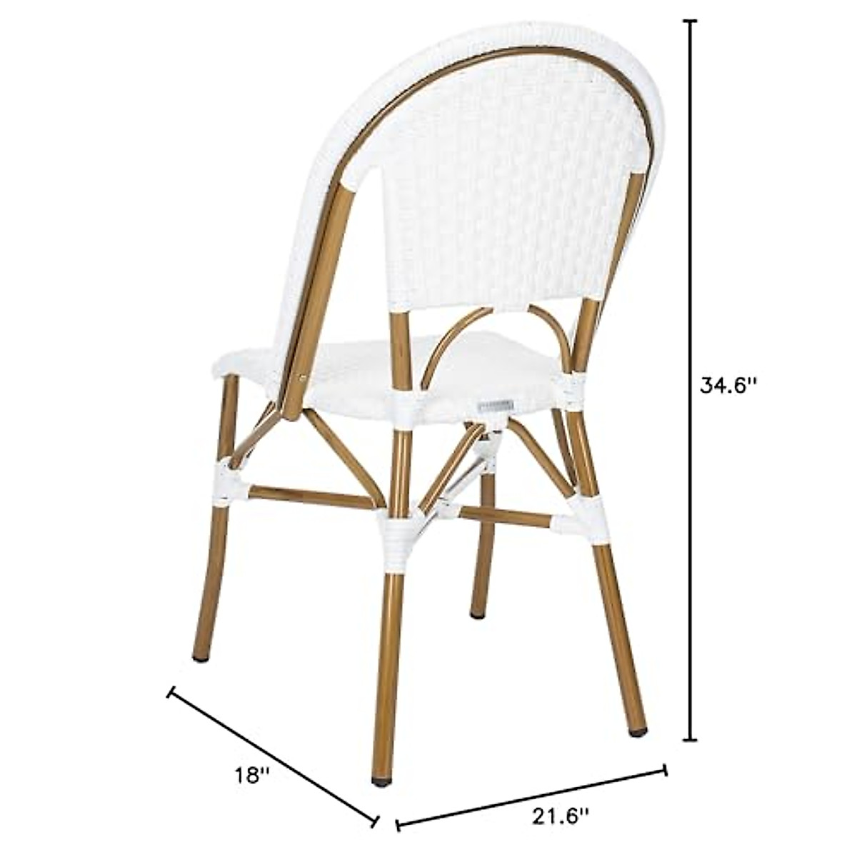 Safavieh Home Collection Hooper Indoor-Outdoor Stacking Side Chairs | Black & White | Set of 2