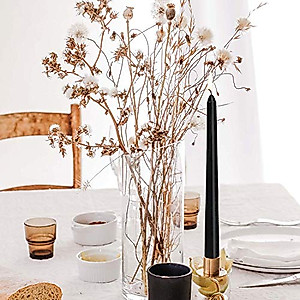 YIH 14 pcs Unscented Black Taper Candle | Hand Poured Wax Candles 10" x 7/8" | for Home Décor, Wedding Receptions, Baby Showers, Birthdays, Celebrations, Party Favors